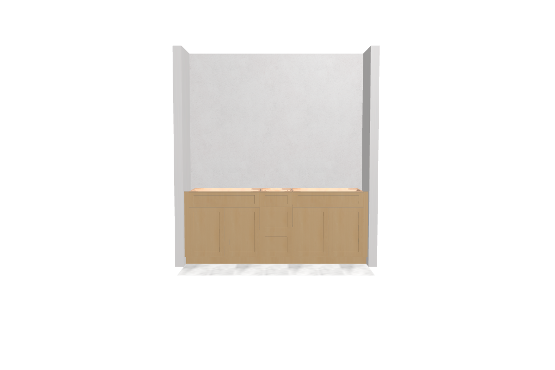 81" Vanity combination filled to 85" to fit between walls created on 1 ...