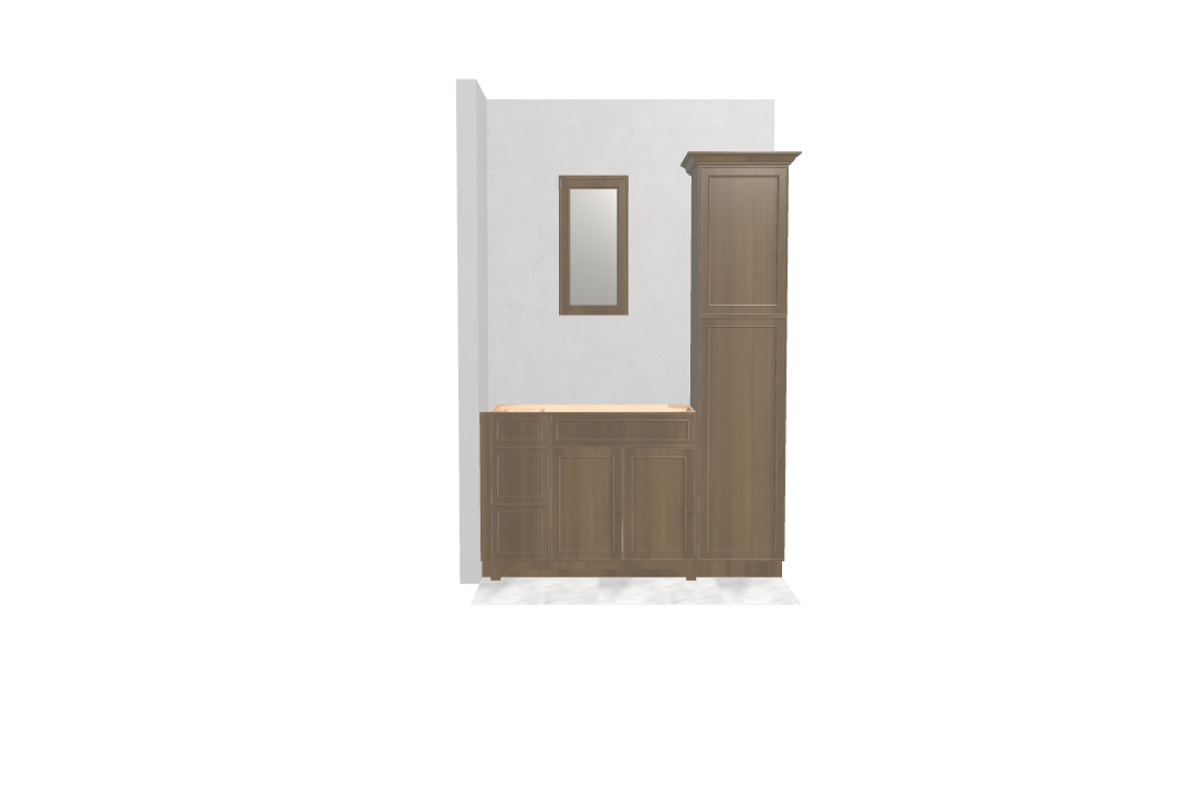 60" Vanity combination filled to 62" with a wall on the left created o ...