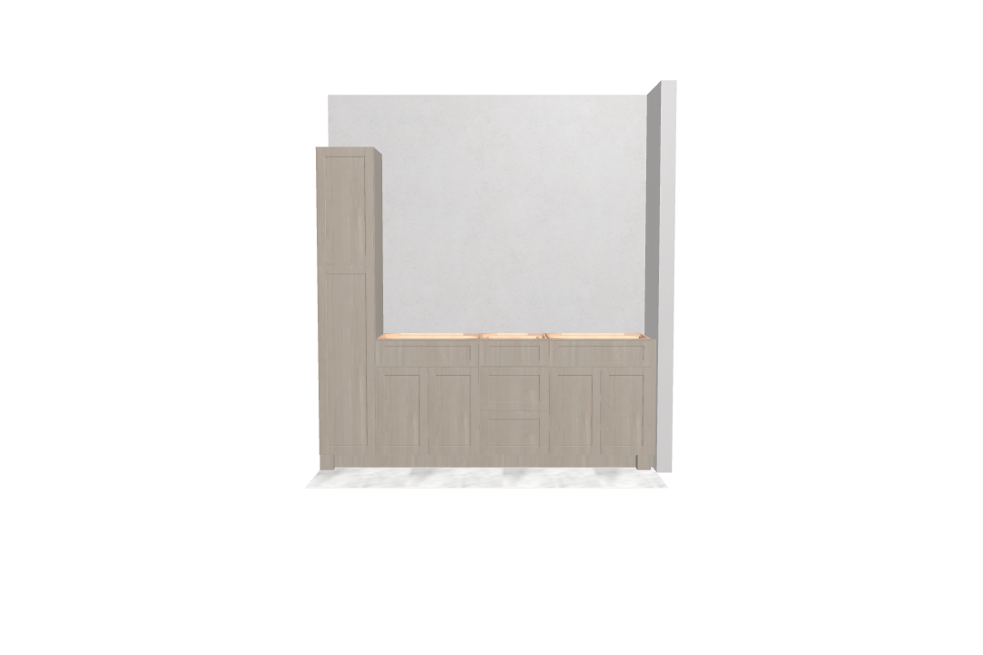 87" Vanity combination filled to 88" with a wall on the right created ...