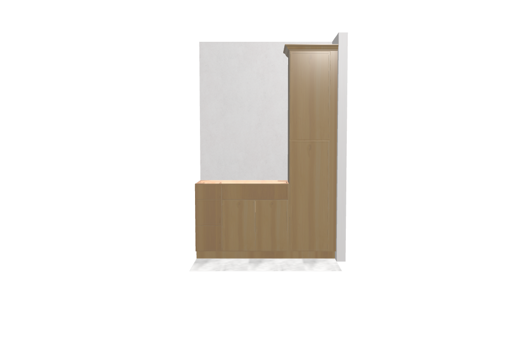 60" Vanity combination filled to 63" with a wall on the right created ...