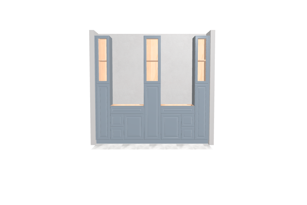 99" Vanity combination filled to 101" to fit between walls created on ...