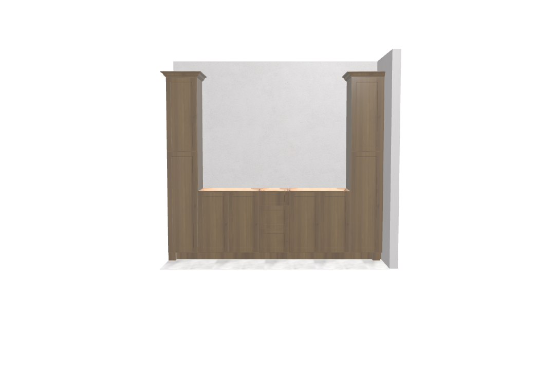 105" Vanity combination filled to 106" with a wall on the right create ...