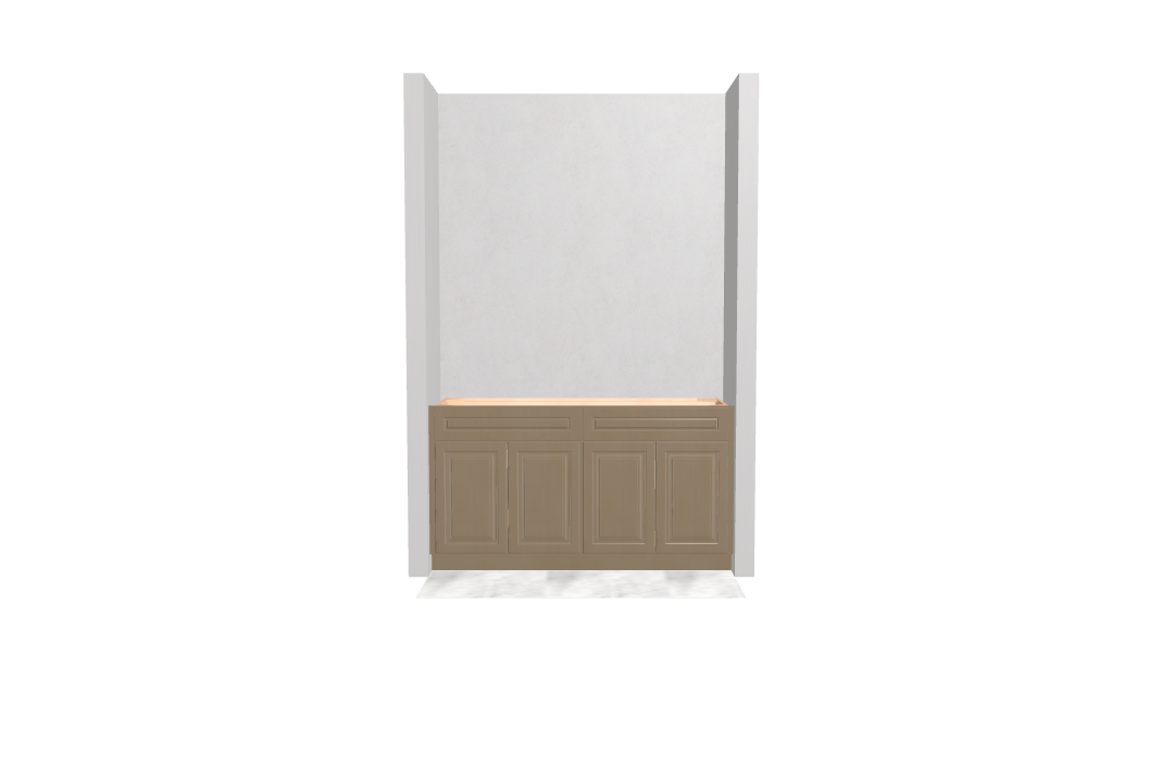 60" Vanity combination filled to 62" to fit between walls created on 1 ...