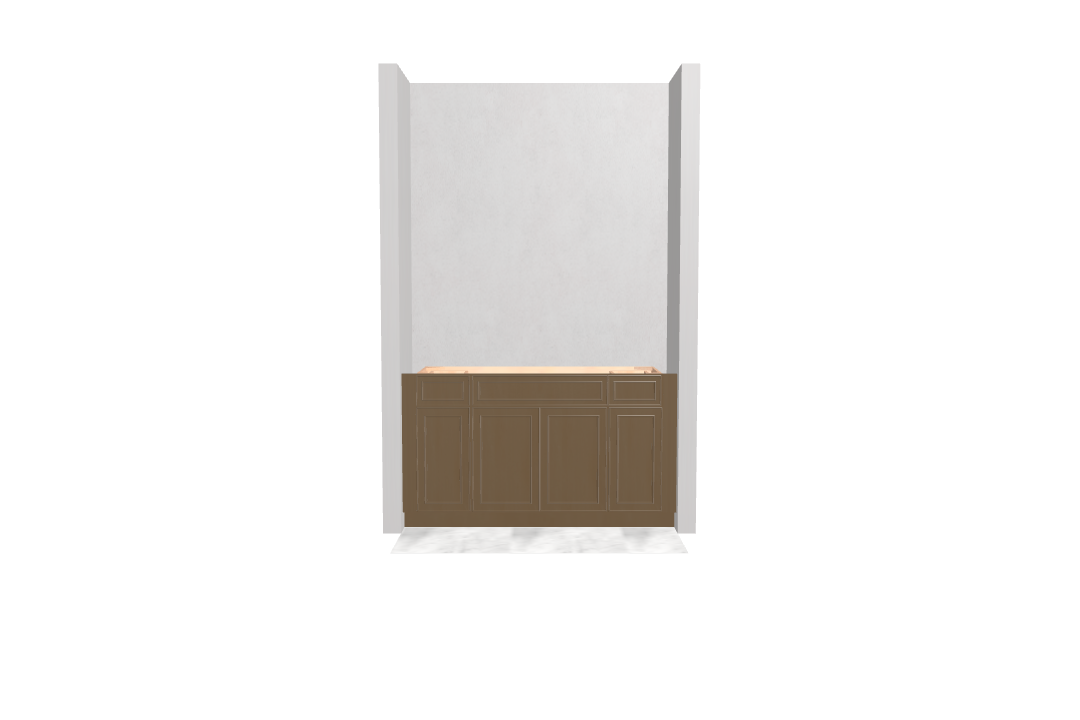 54" Vanity combination filled to 60" to fit between walls created on 1 ...