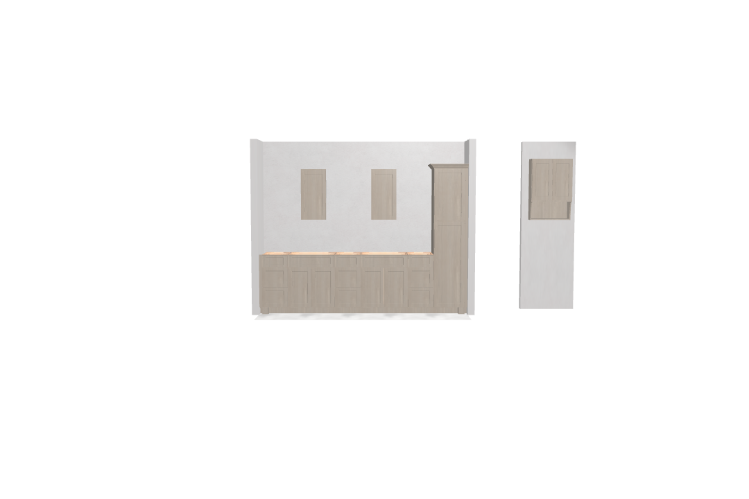 117" Vanity combination filled to 120" to fit between walls created on ...