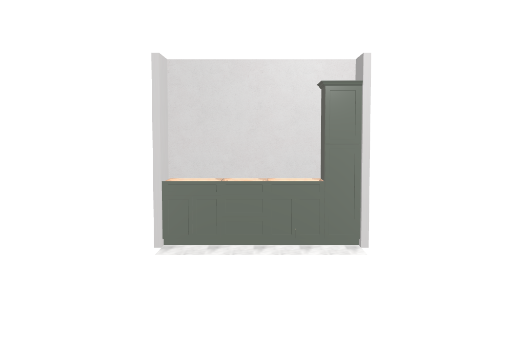 102" Vanity combination filled to 104" to fit between walls created on ...