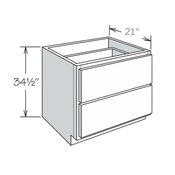 36" Drawer Base Cabinet 2 Large Drawers - DB36 2DWR (RD-21) – Picture ...