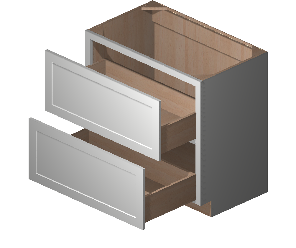 36" Drawer Base Cabinet with 2 Large Drawers | Picture Perfect Kitchen ...