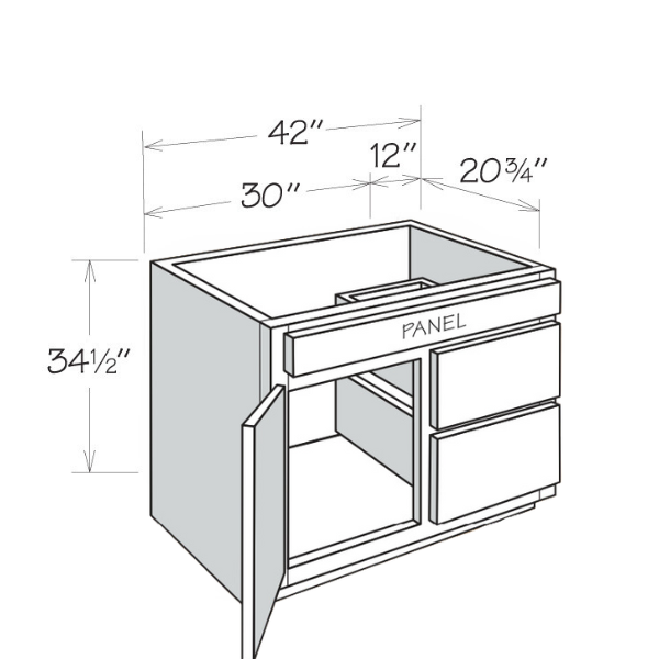 42″ Vanity Combination V2 (42″-45″ W/Filler) | Picture Perfect Kitchen ...