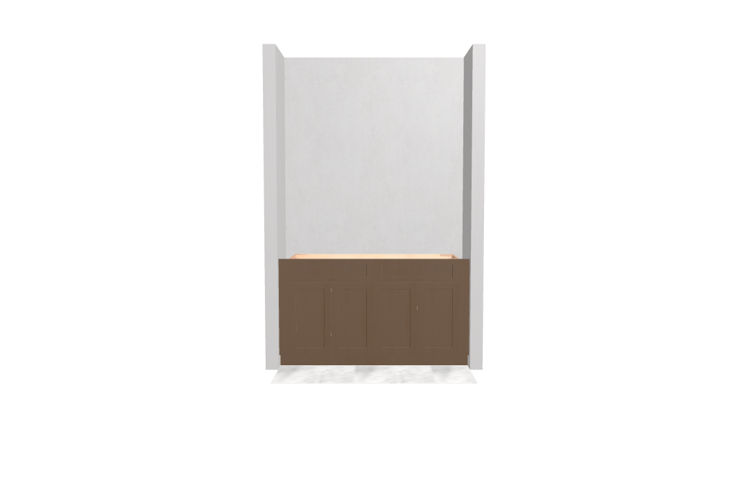 54" Vanity combination filled to 60" to fit between walls created on 1 ...