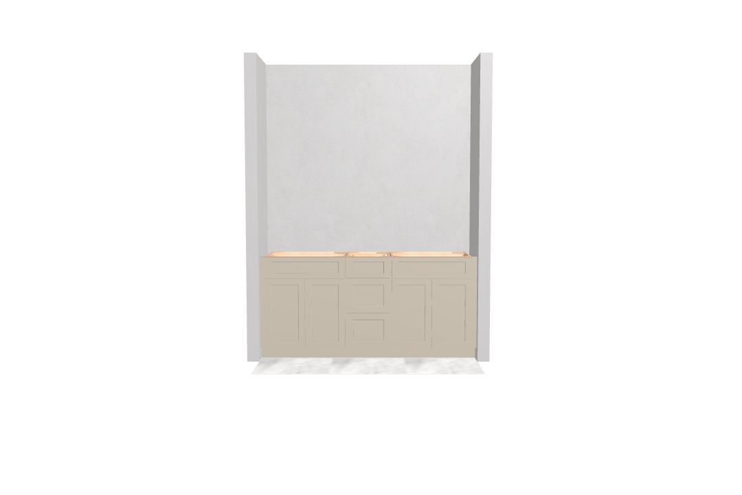 69" Vanity combination filled to 72" to fit between walls created on 1 ...