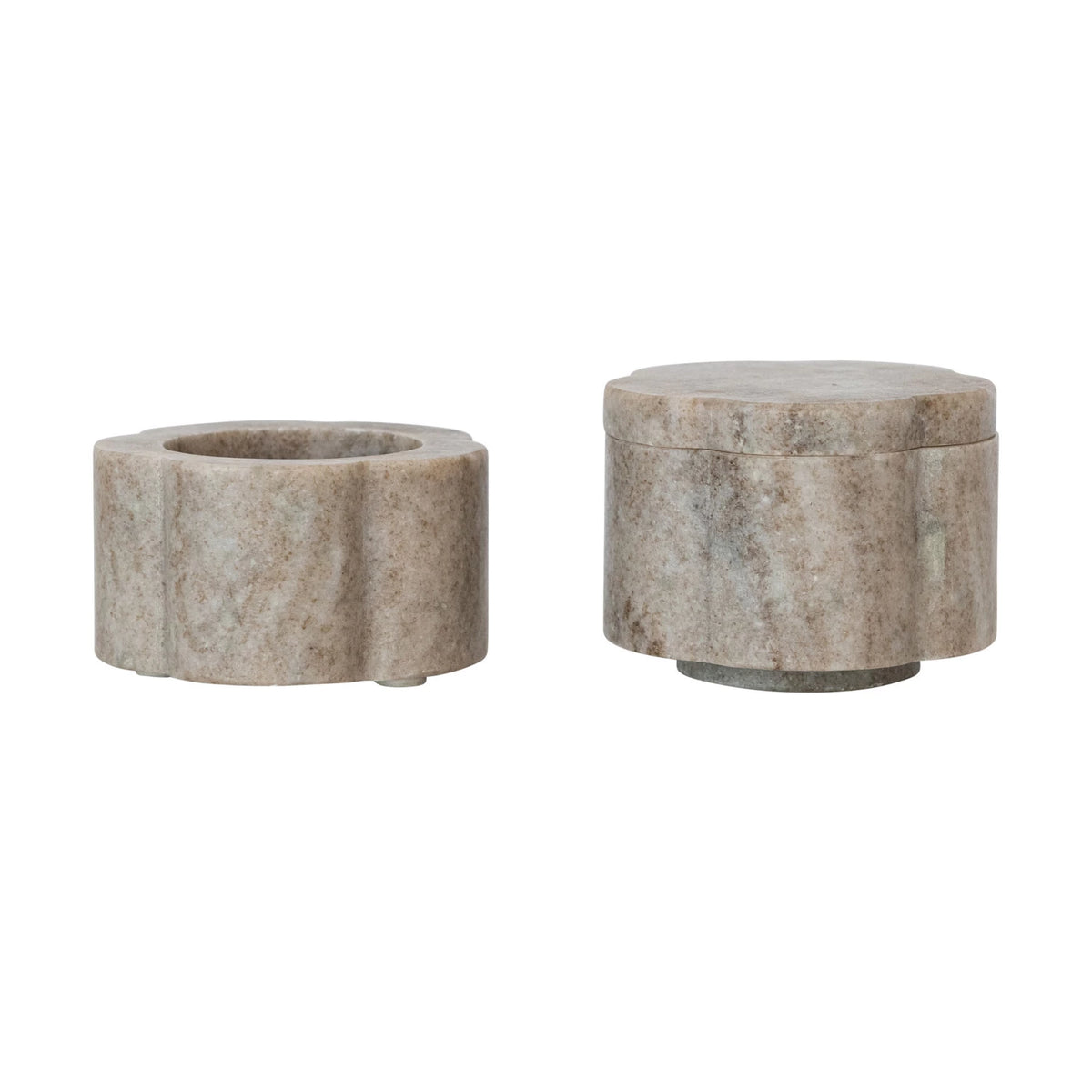 Marble Scalloped Stackable Pinch Pots with Lid, Set of 2 – Picture ...