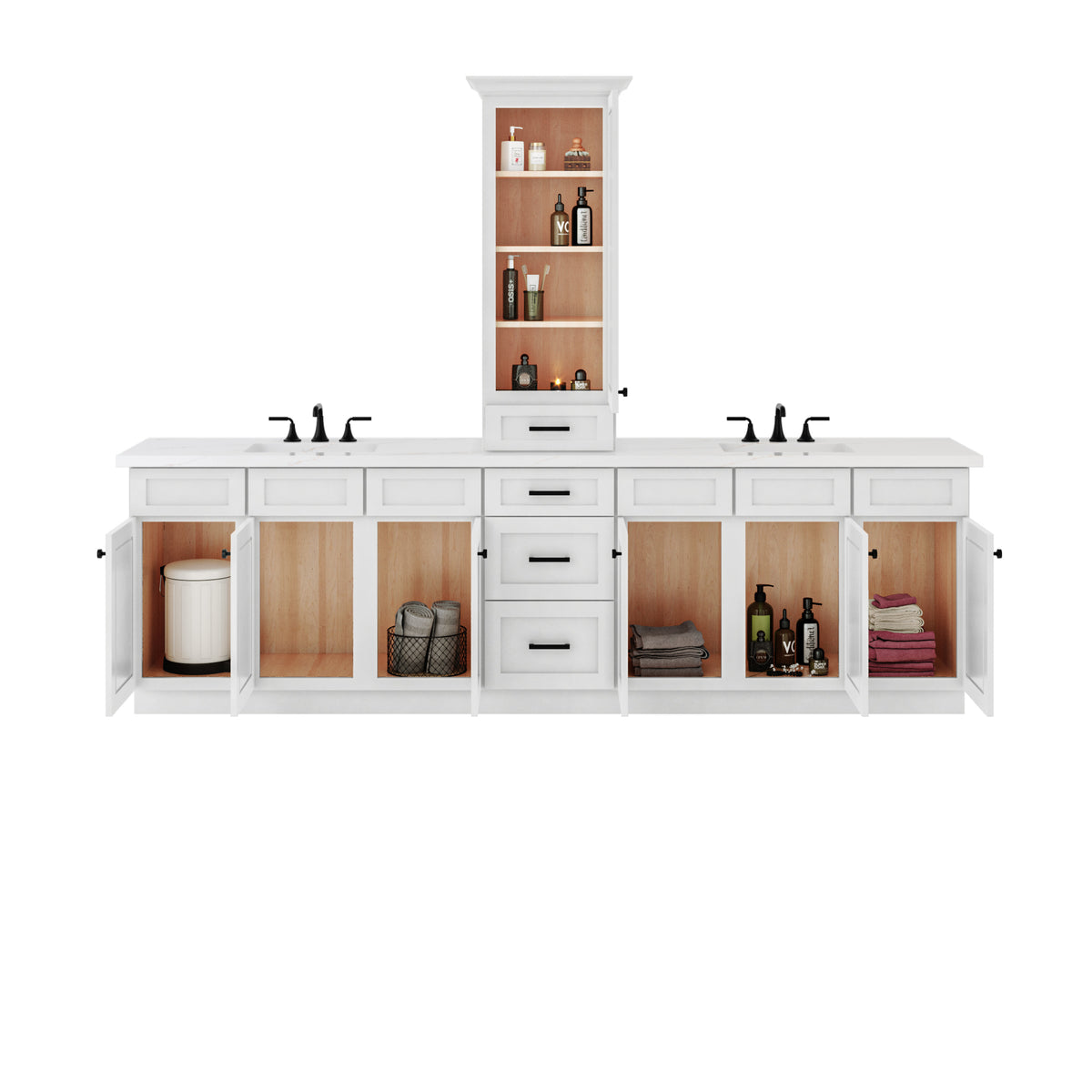 114" Vanity with Tower 114-117 w/ Filler - Picture Perfect Kitchen ...