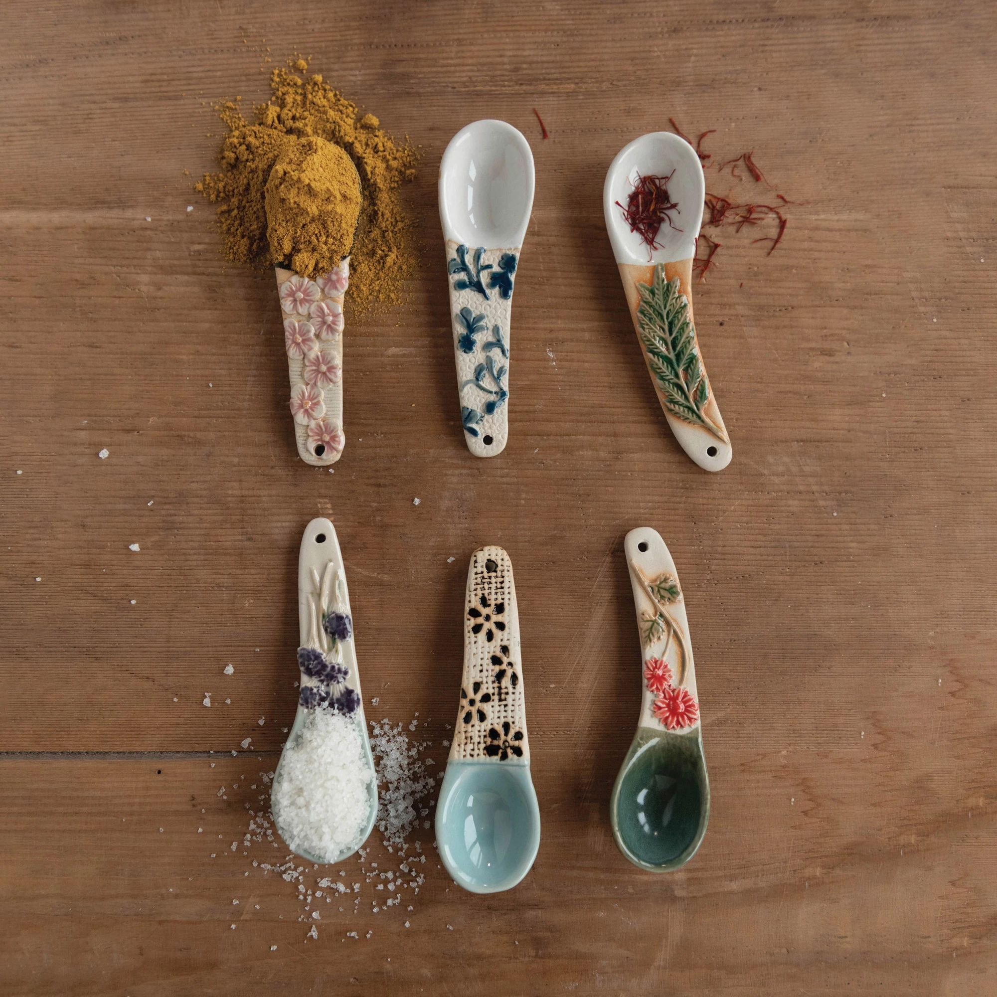Hand-Painted Spoon with Handle (6 Styles) - Artistic Kitchenware ...