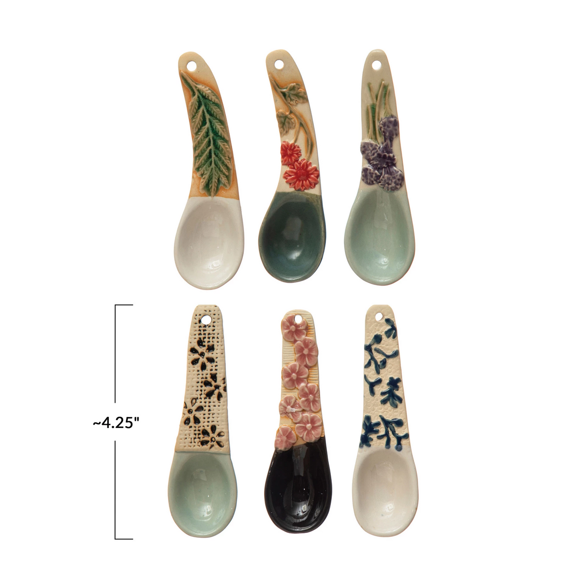 Hand-Painted Spoon with Handle (6 Styles) - Artistic Kitchenware ...